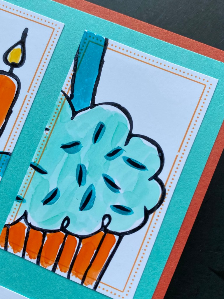 Orange and teal bday cards – June 12, 2020 – Endless Creations Rubber ...