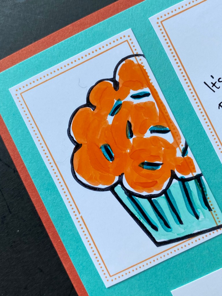 Orange and teal bday cards – June 12, 2020 – Endless Creations Rubber ...